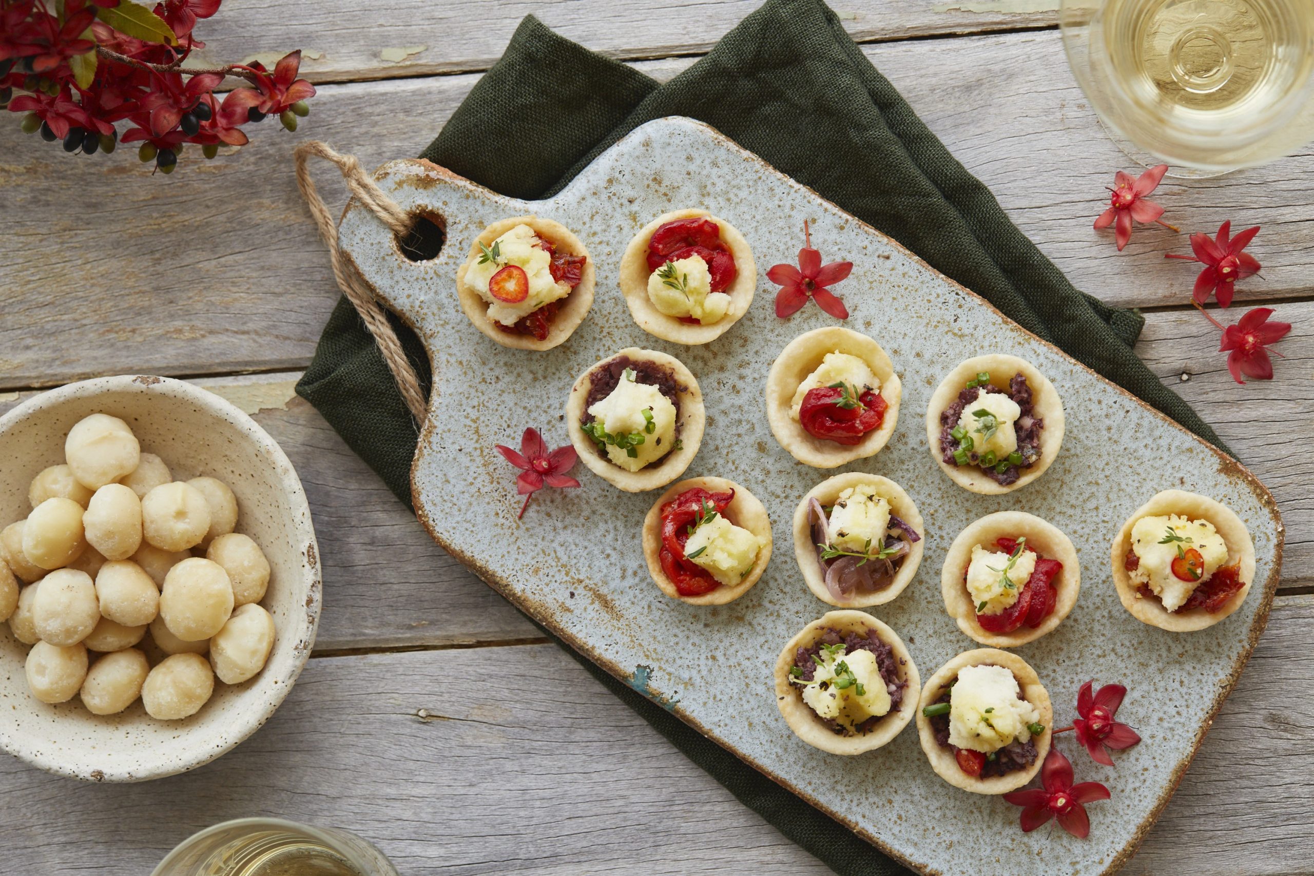 Christmas canape macadamia tartlets - Australian Macadamias